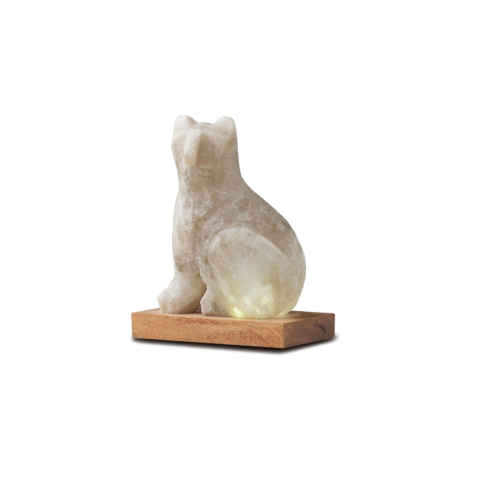 USB CAT, Grey Line, with wooden base, H ca. 13 cm