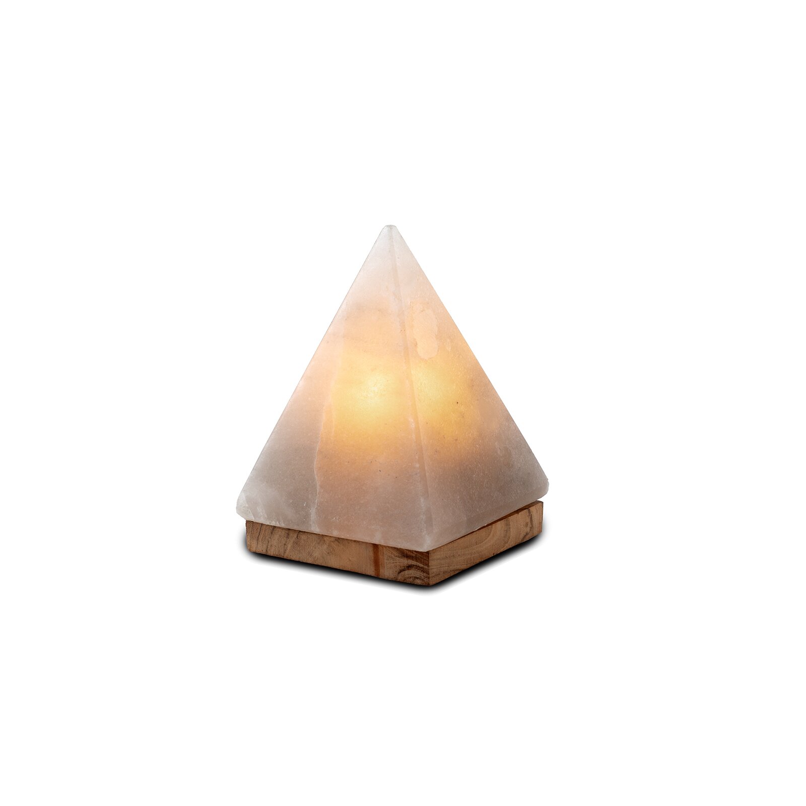 Illuminated Salt Crystal PYRAMID, Grey Line